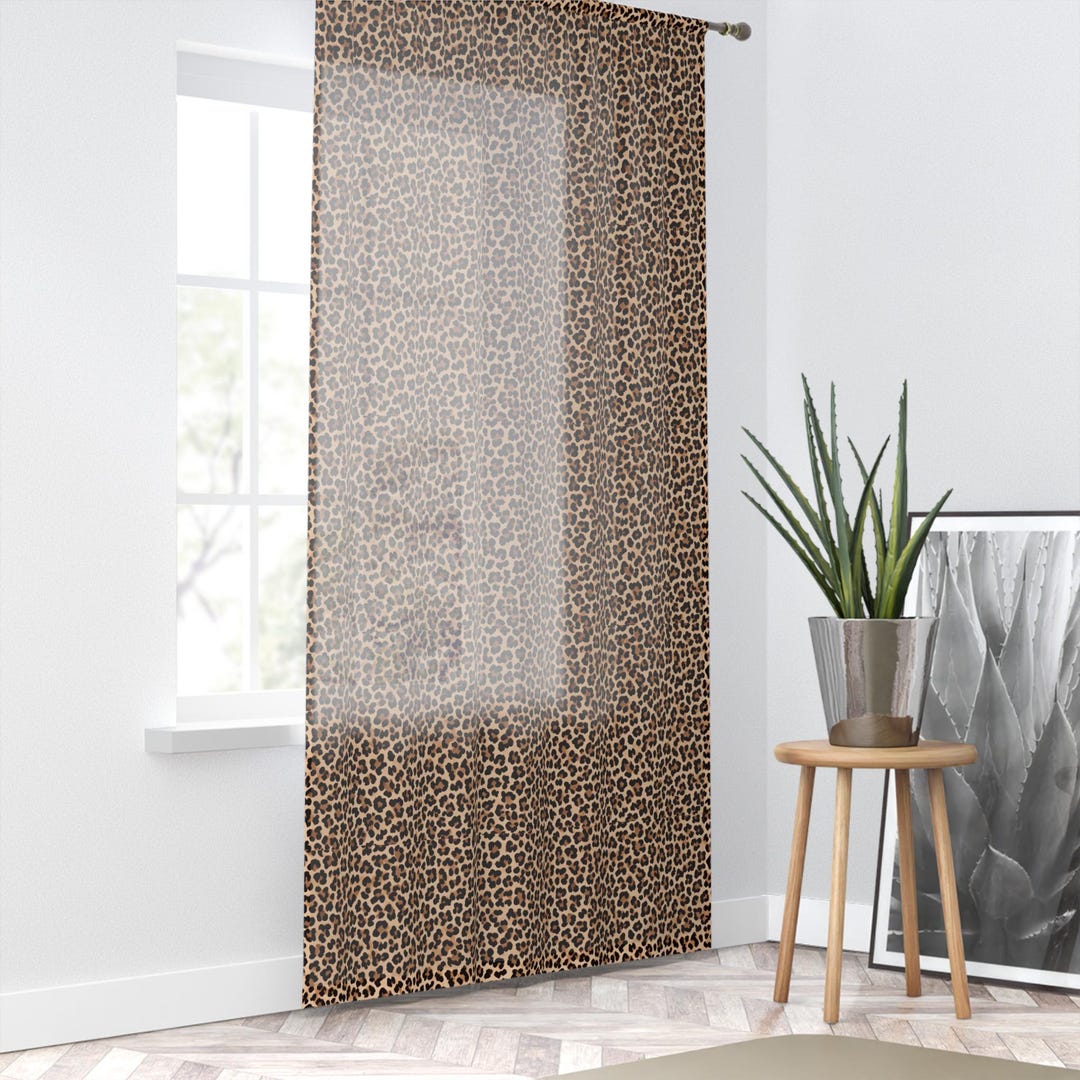 Leopard Chic Window Curtain, Animal Print Drapes, Bohemian Home Decor ...