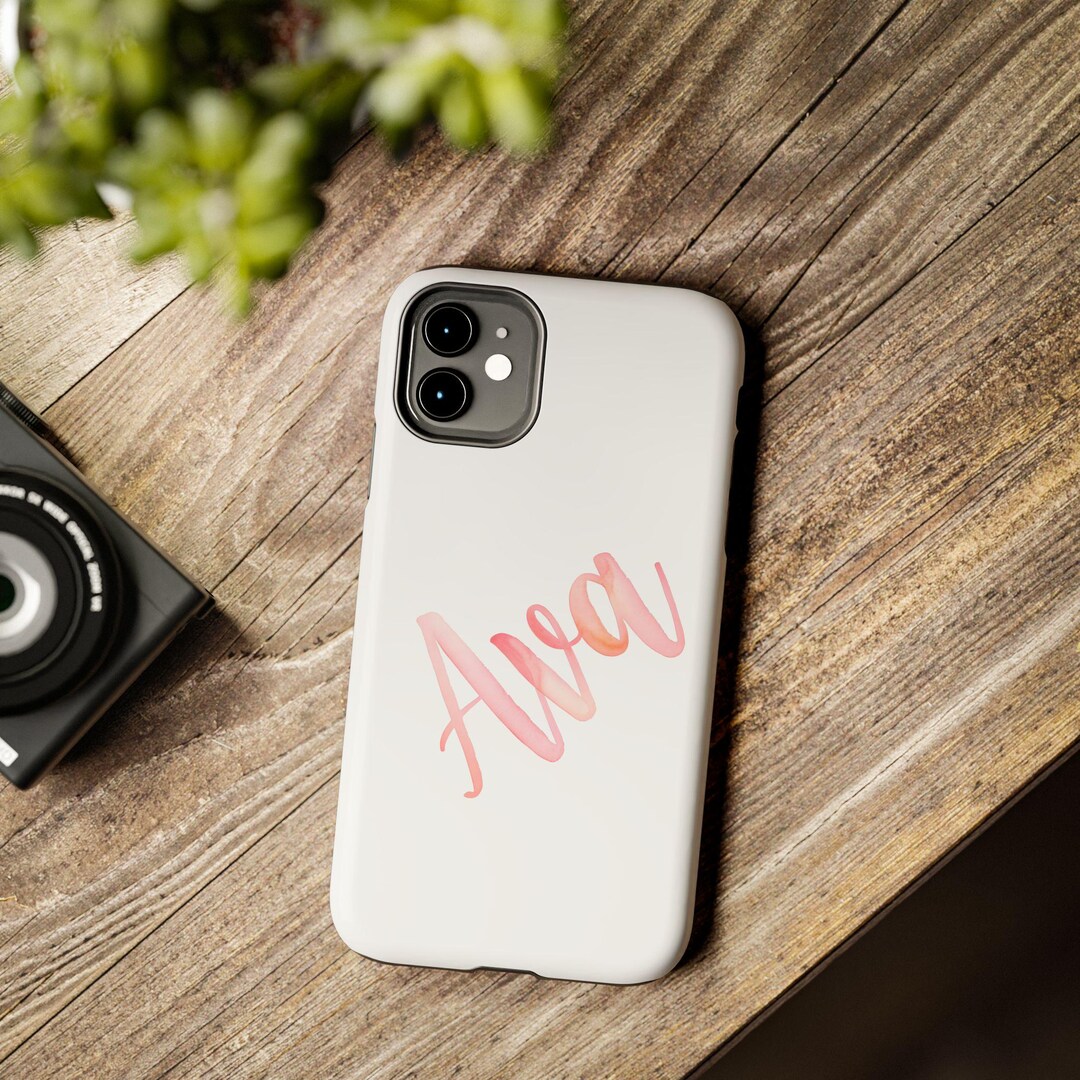 Pink Watercolor Name 'ava' Phone Case | Tough Phone Case - Etsy