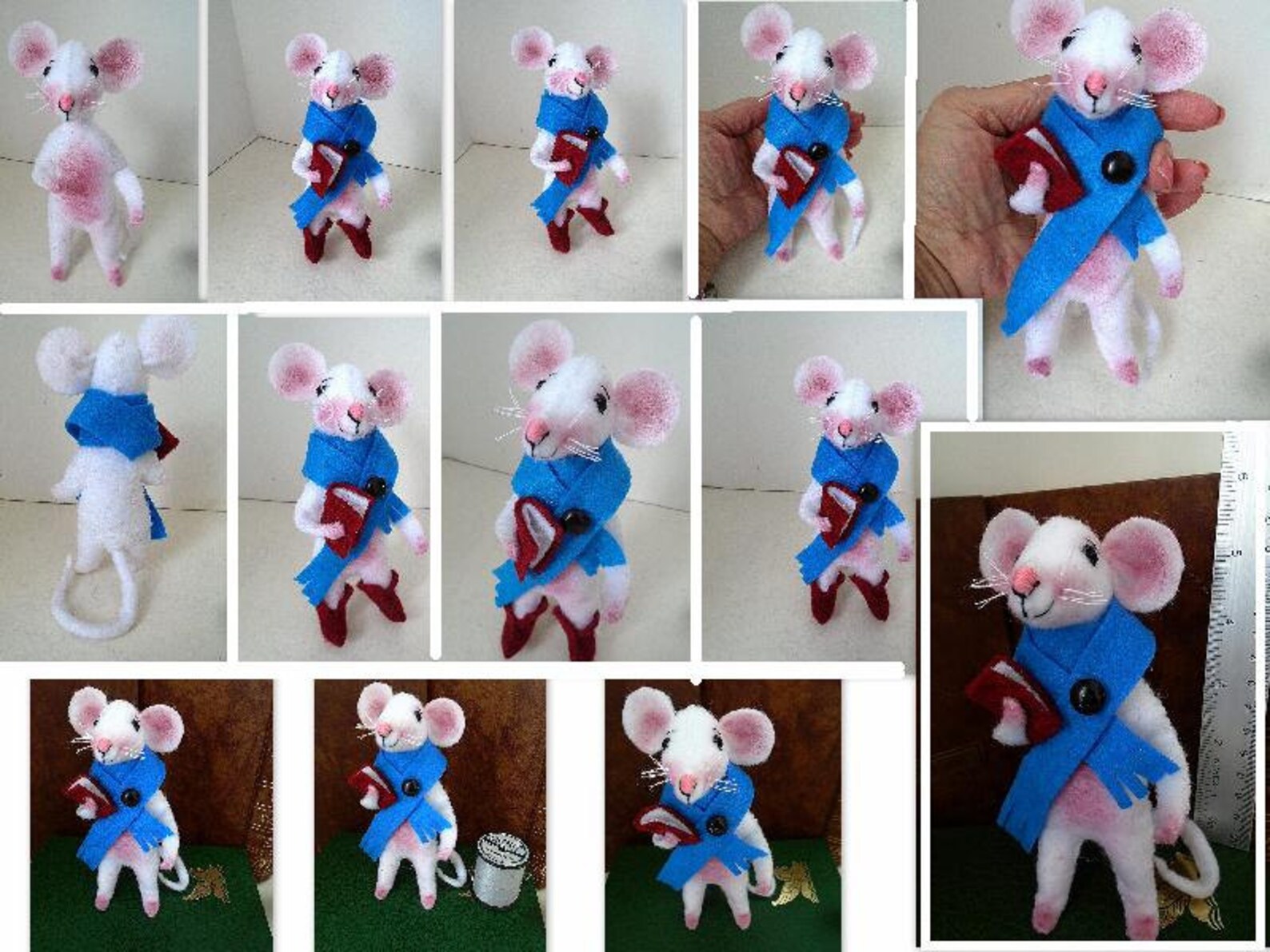 FELT MOUSE PATTERN, Pdf Sewing Pattern, Felt Miniatures, Soft Sculpture Stuffed Fiber Art ...