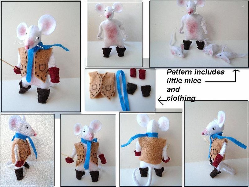 Pdf Sewing Pattern Felt Mouse Miniatures Soft Sculpture - Etsy