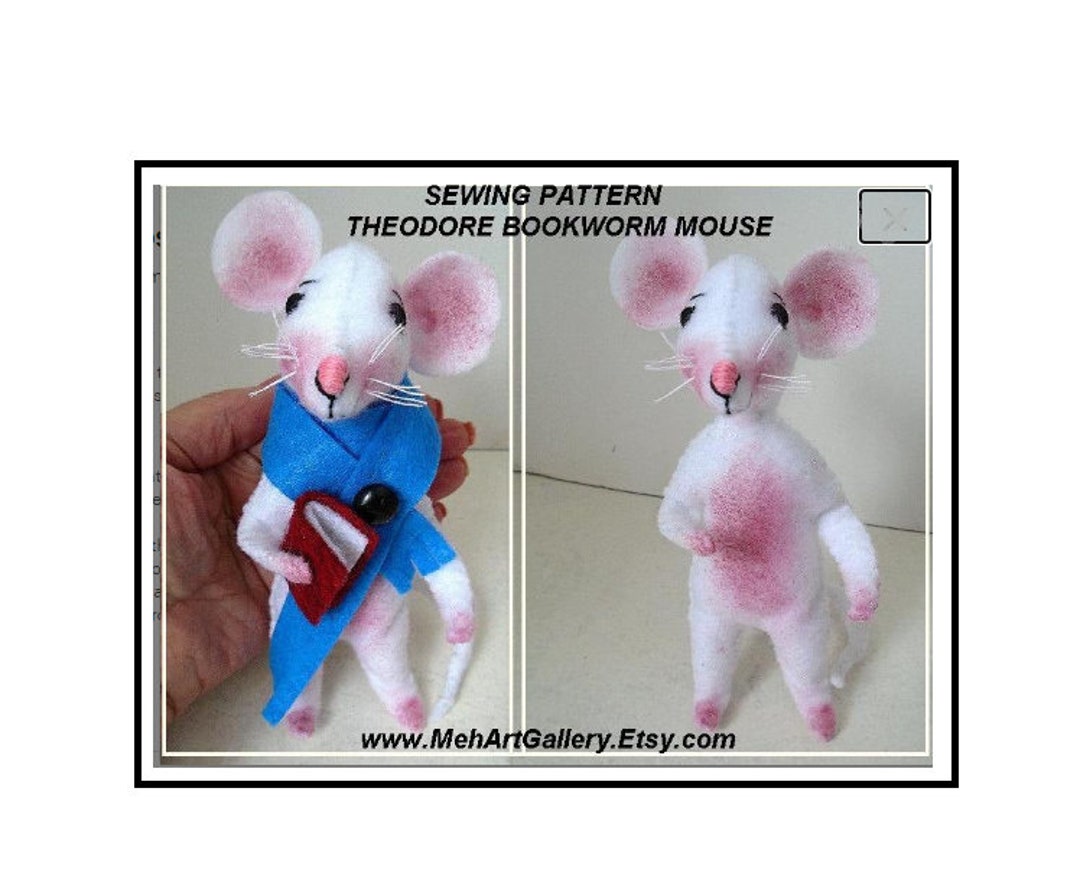 FELT MOUSE PATTERN, Pdf Sewing Pattern, Felt Miniatures, Soft Sculpture ...