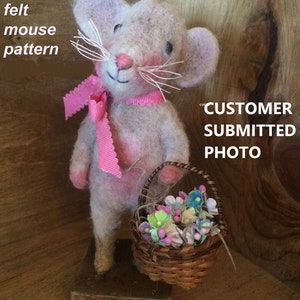 FELT MOUSE PATTERN, Pdf Sewing Pattern, Felt Miniatures, Soft Sculpture ...