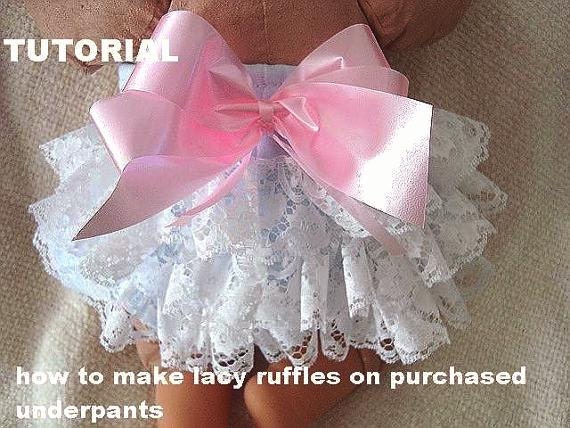 SEWING Pattern Lace Diaper Cover, Num. 41.add Lacy Ruffles to Purchased ...