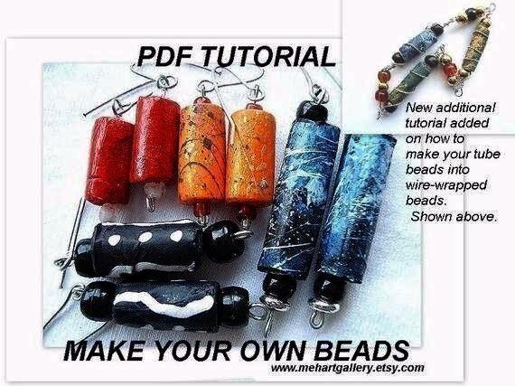 How to Make TUBE Beads, Unbreakable Paper Beads-diy Jewelry Tutorial 48 ...