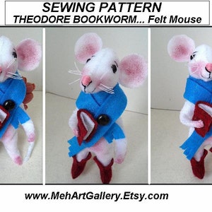FELT MOUSE PATTERN, Pdf Sewing Pattern, Felt Miniatures, Soft Sculpture ...
