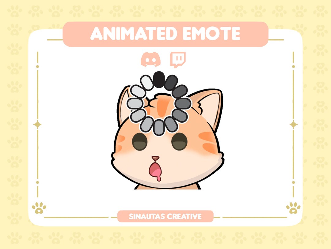 Cute Cat Animated Emote Loading Emote Buffering Twitch Emote Kawaii ...
