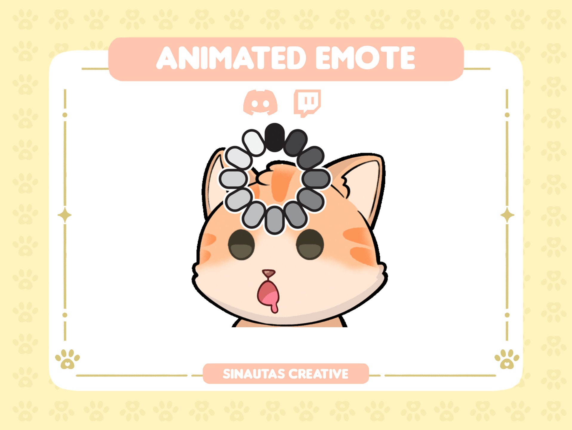 Cute Cat Animated Emote Loading Emote Buffering Twitch Emote Kawaii ...