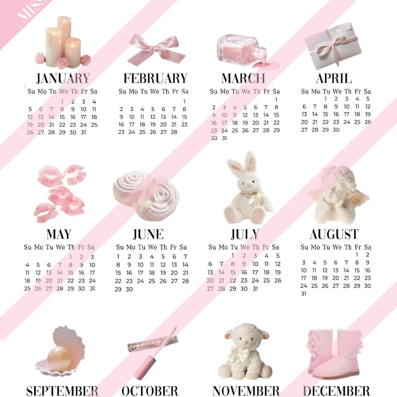 Coquette Calendar 2025 - Etsy