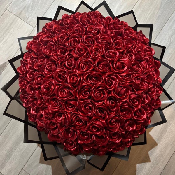 Ribbon Rose Bouquet - Etsy