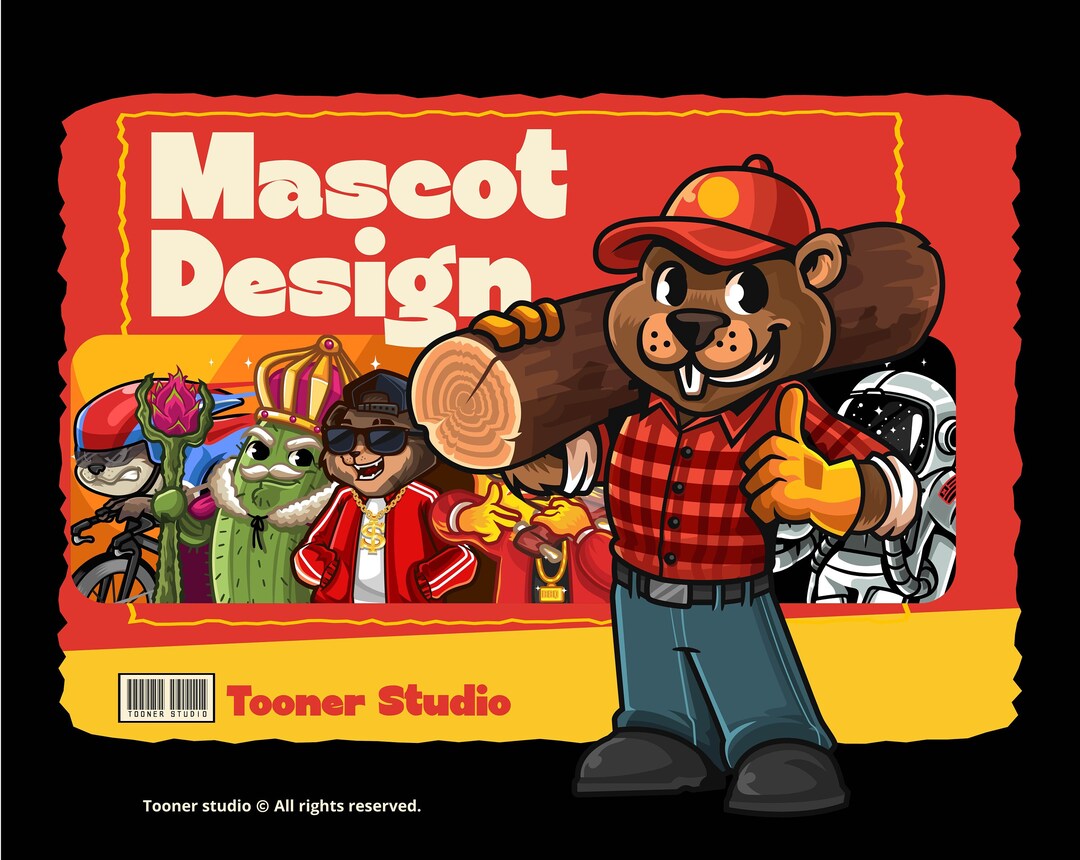 Custom Animal Mascot Logo, Cartoon Character for Your Brand - Etsy