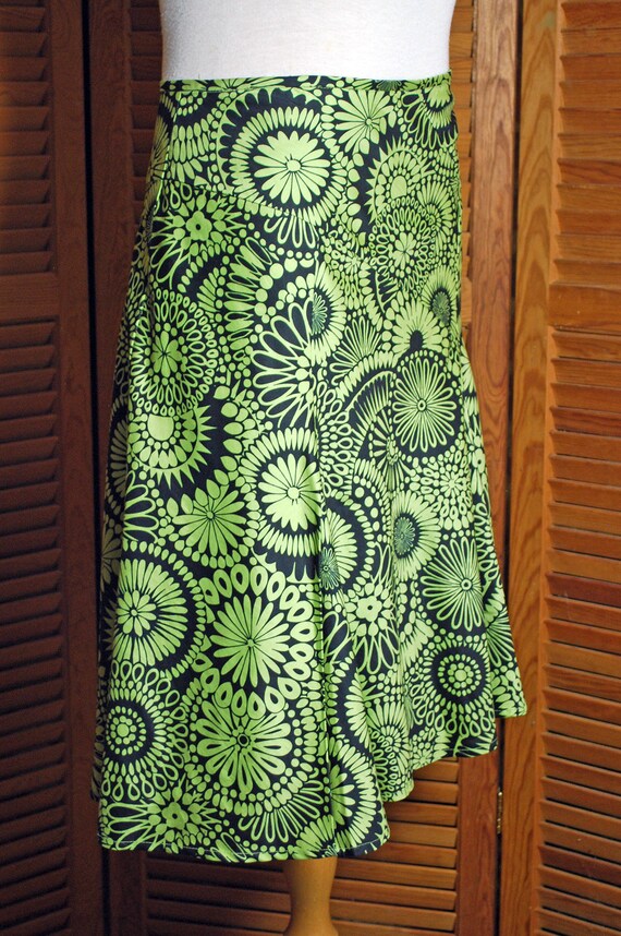 Vintage Green Womens Lime Wheel Graphic Cotton Swing … - Gem