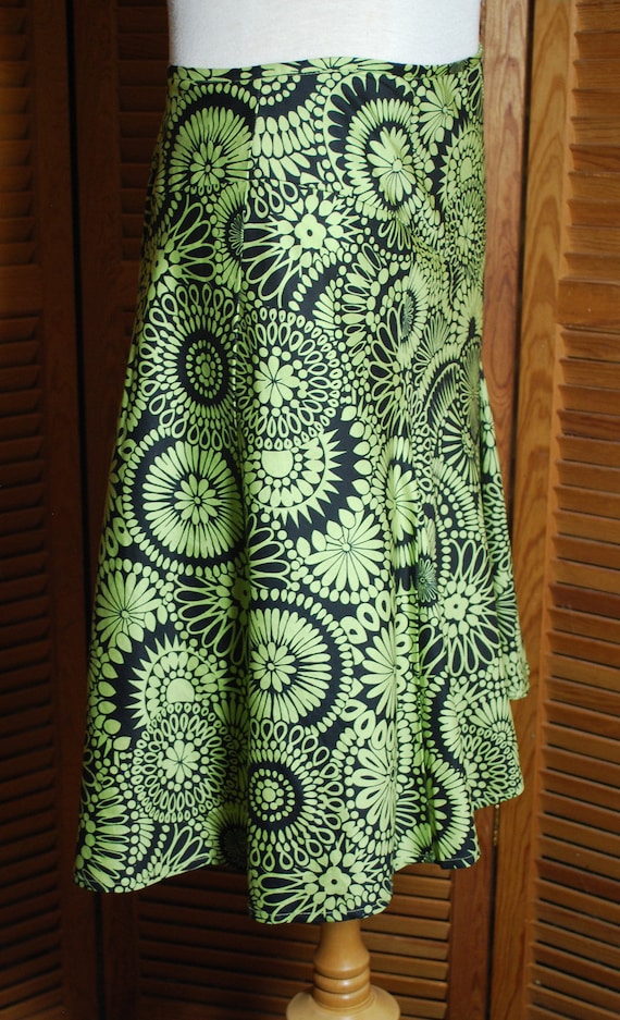 Vintage Green Womens Lime Wheel Graphic Cotton Swing … - Gem