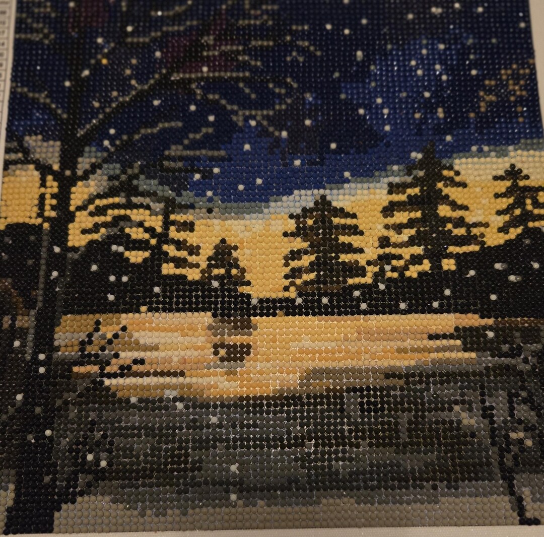 Diamond Painting, Night Sky, Small Painting, Stars, Pine Trees - Etsy