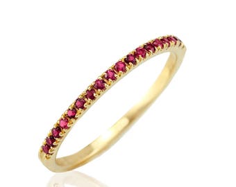 Ruby Wedding Band - Etsy