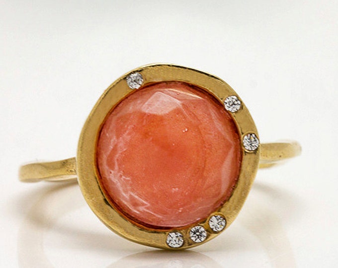 Girl's Gold Flower Ring, Girls Flower Birthstone Ring, Teen Girls Gold ...