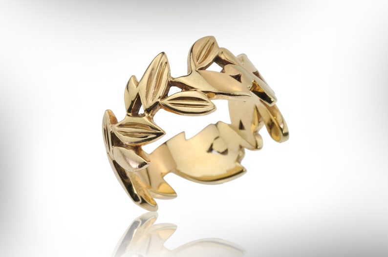 Gold Leaves and Flower Ring Women statement Ring Romantic | Etsy