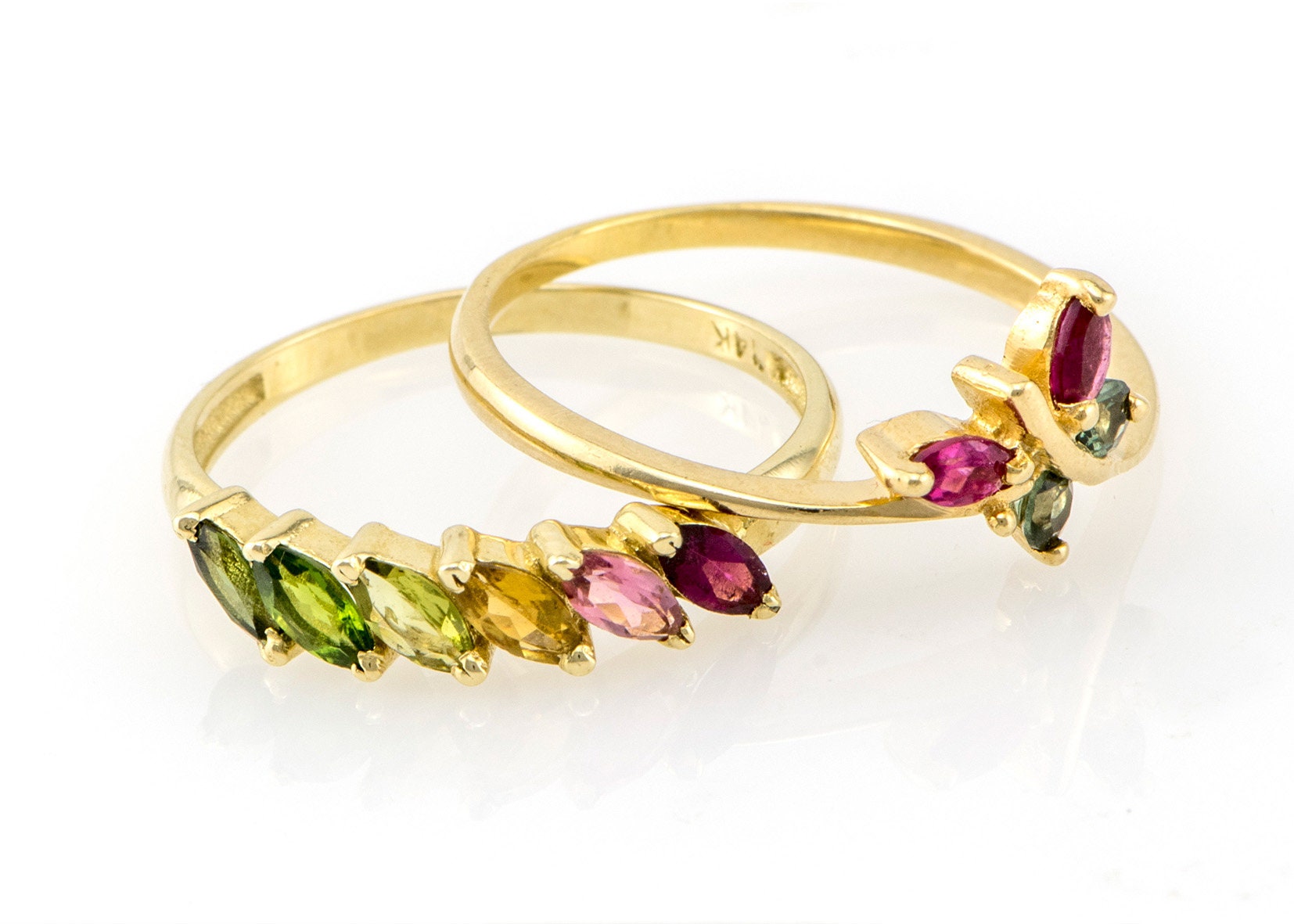 Bridal Rings Set Wedding Rings Sets Women 14k 18k Gold | Etsy