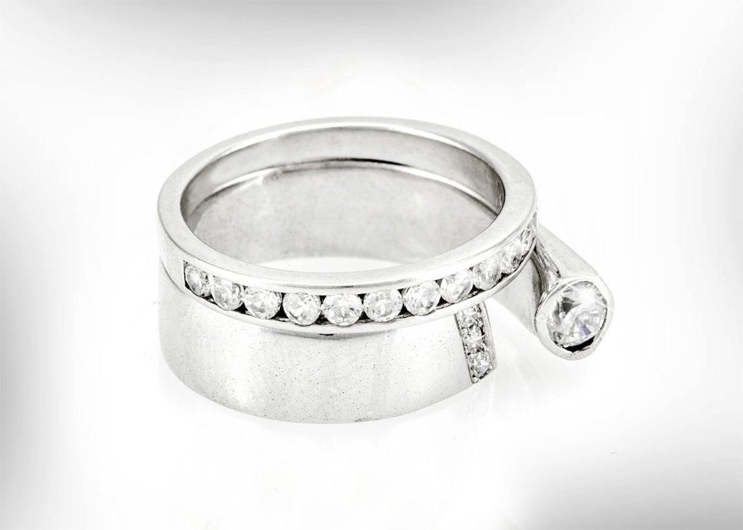 Unique Wedding Ring Set, Bridal Ring Set, Unique Diamond Wedding Ring ...