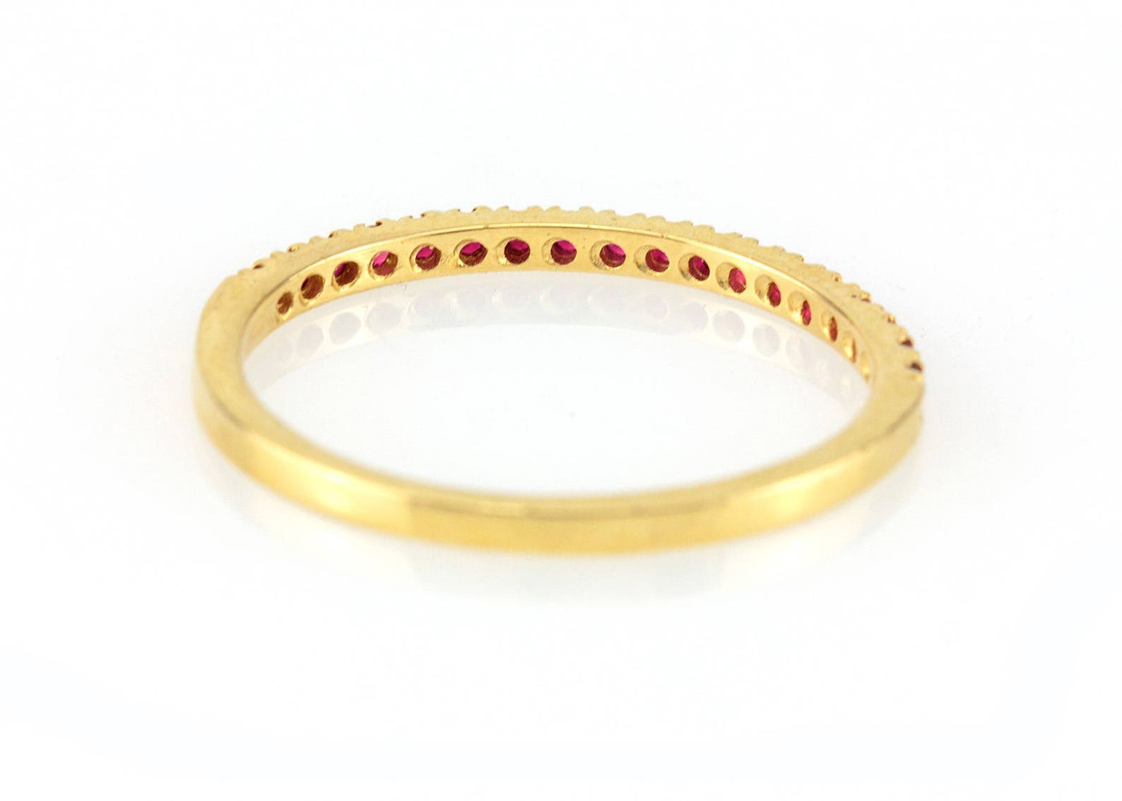 Ruby Wedding Band for Women Half Eternity Ruby Ring Bridal - Etsy