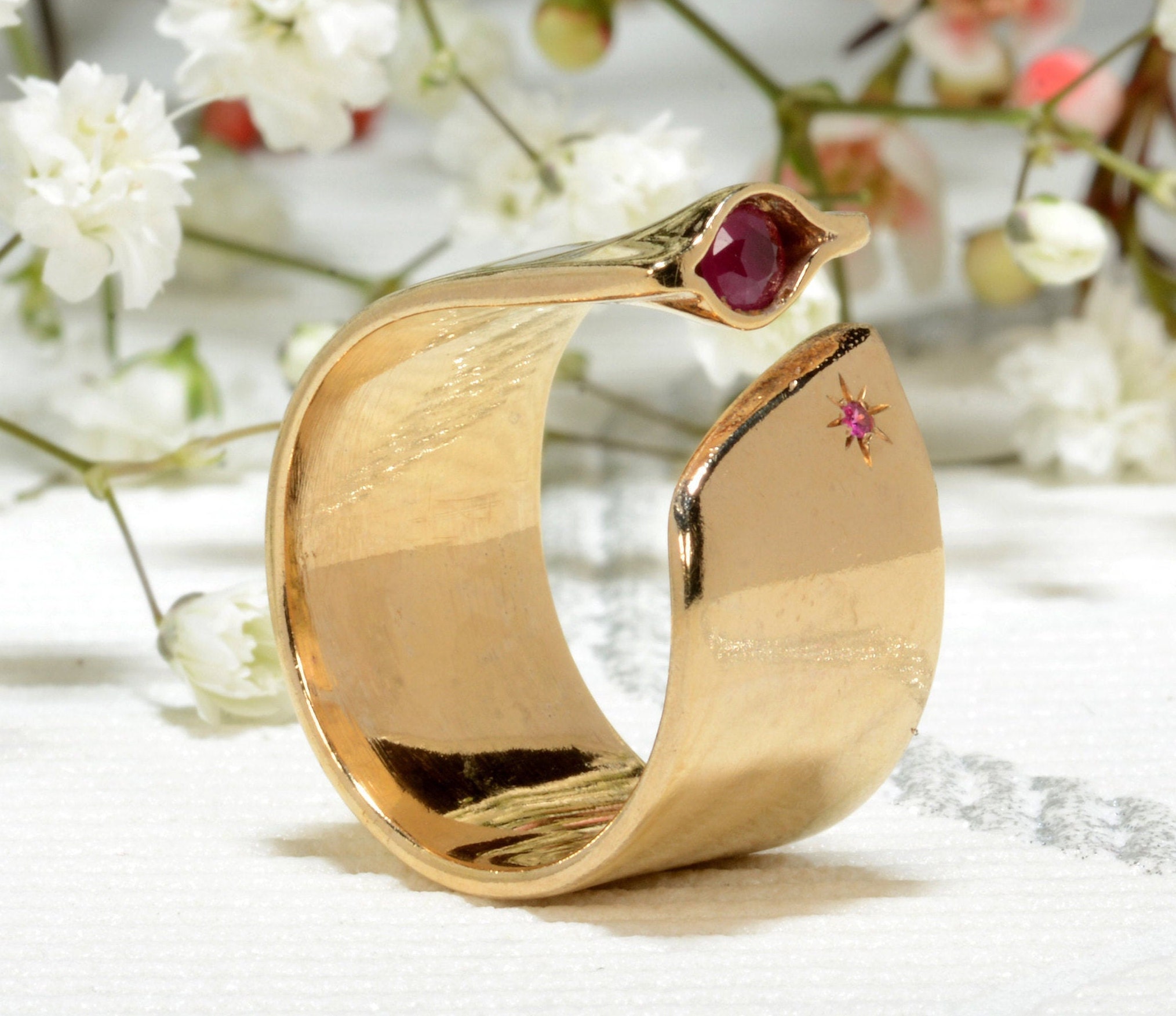 Birthstone Ring Gold Ruby Ring July Birthstone Women Jewelry | Etsy