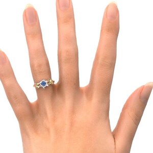 Gold Floral Ring, Unique Promis Ring for Women, White Gold & Yellow ...