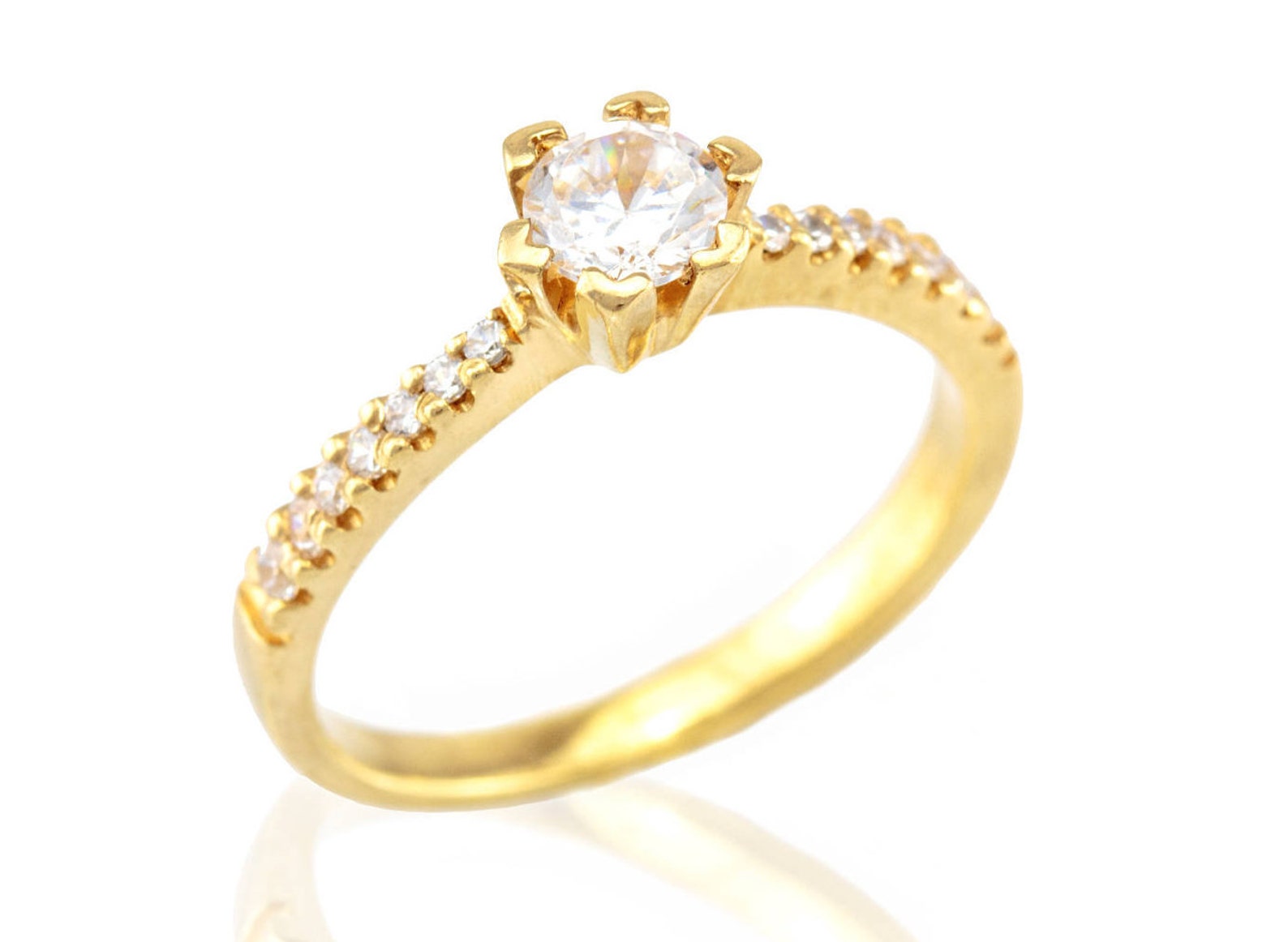 Wedding Rings Set Luxury Bridal Rings Set 14K Gold Rings | Etsy