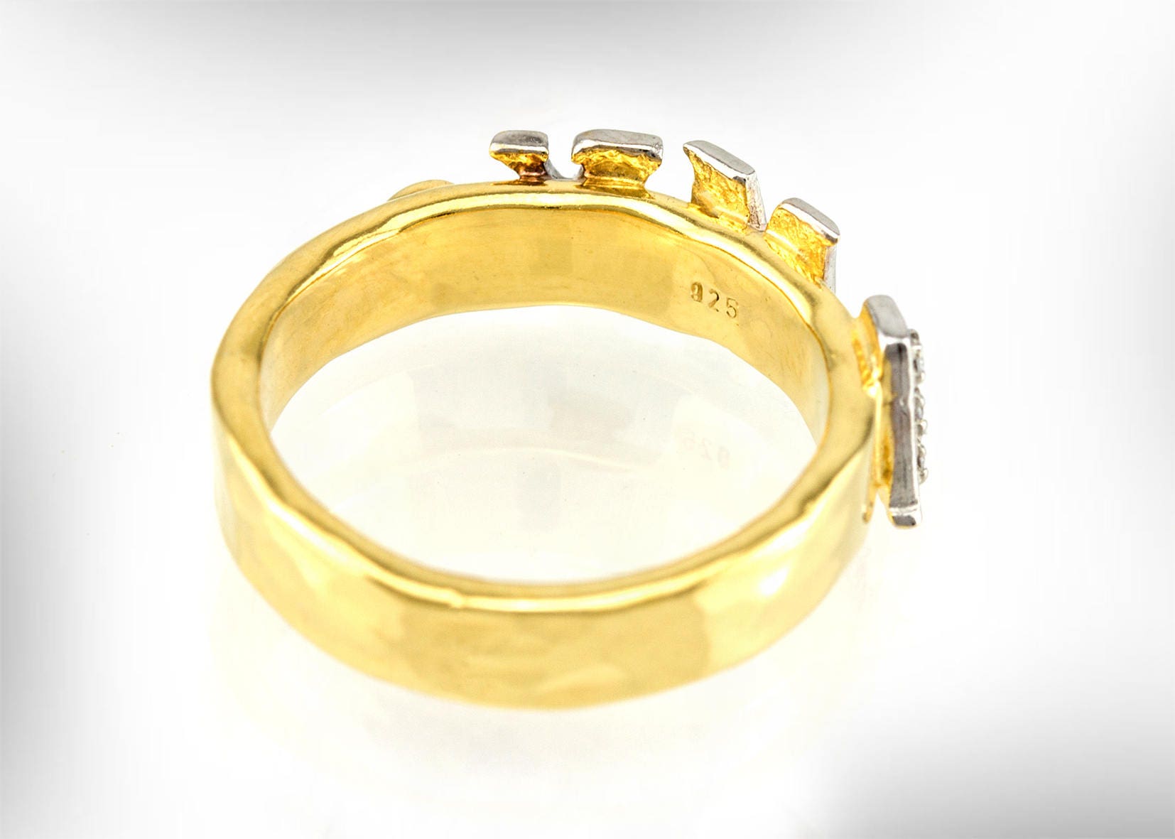 Gold and Diamond Wedding Name Ring Name Wedding Ring for | Etsy