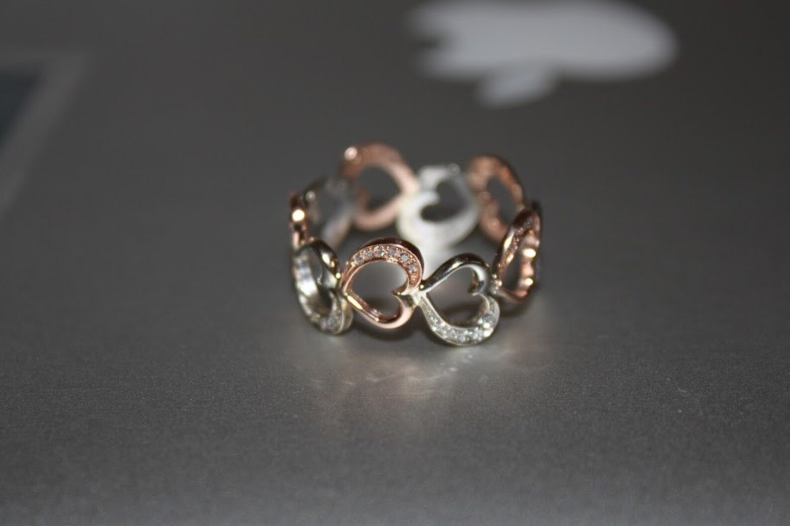 Heart Diamond Wedding Ring Heart Eternity Band 14k White | Etsy