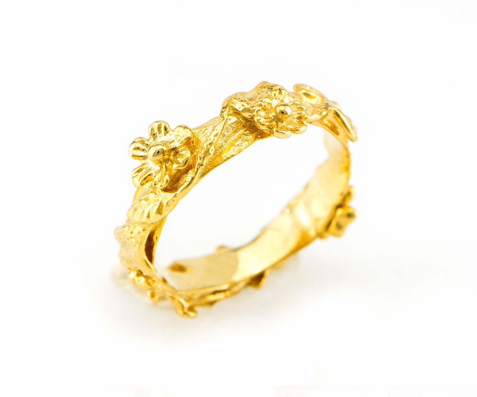 Leaves Wedding Ring Flower Wedding Band. - Etsy