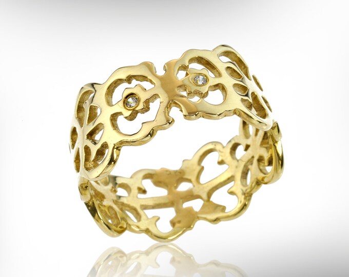 Girl's Gold Flower Ring, Girls Flower Birthstone Ring, Teen Girls Gold ...