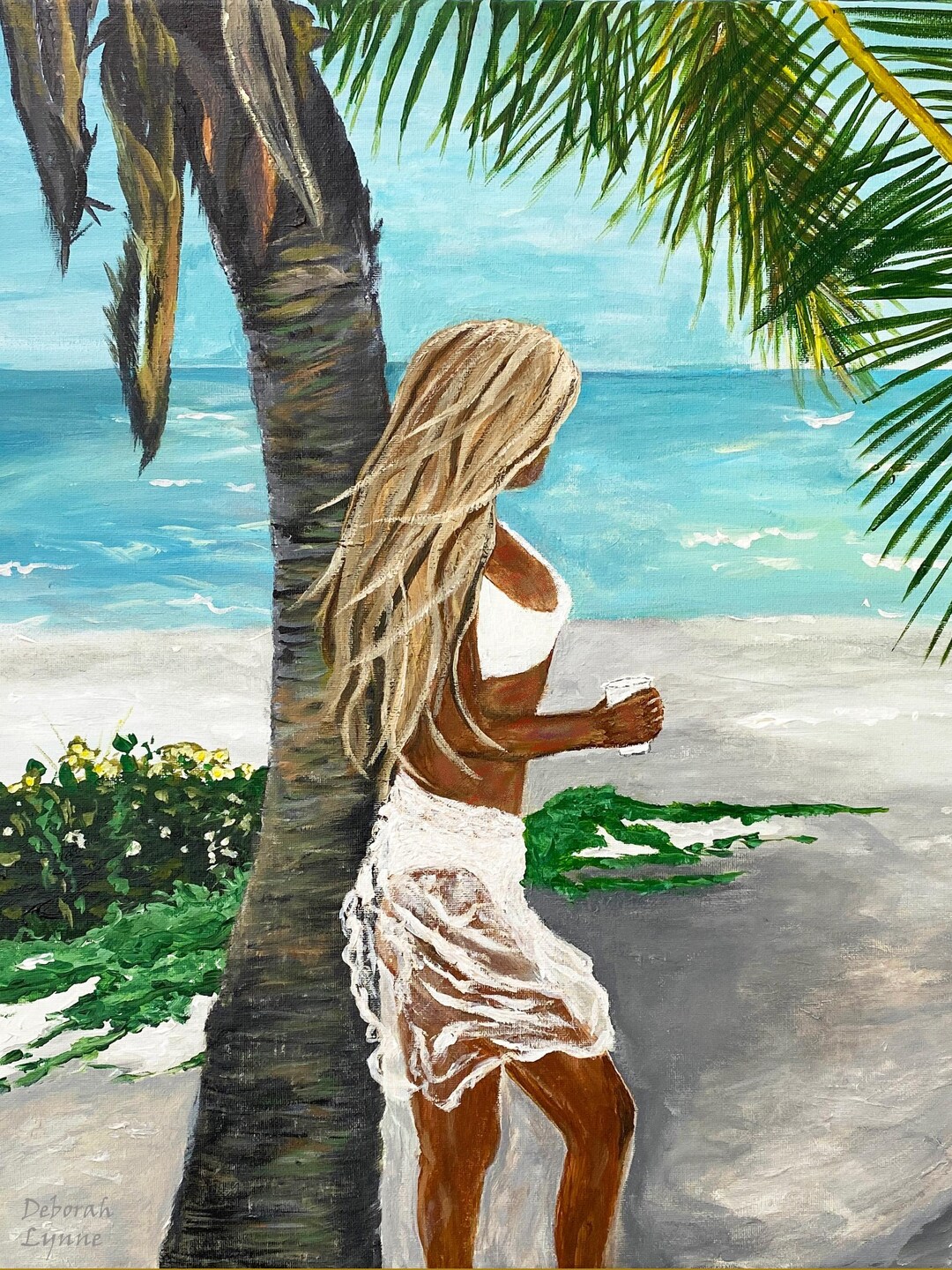 Naples PRINT Tropical, Ocean, Waves, Beach, Bikini, Sand, Lady, Florida ...