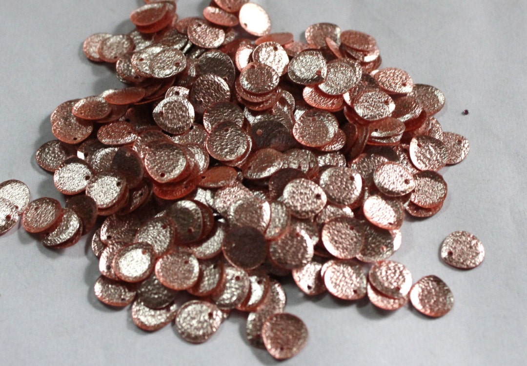 100 Peachish Pink Color/ Oval Sequins/metallic Texture/ KBRS582 - Etsy