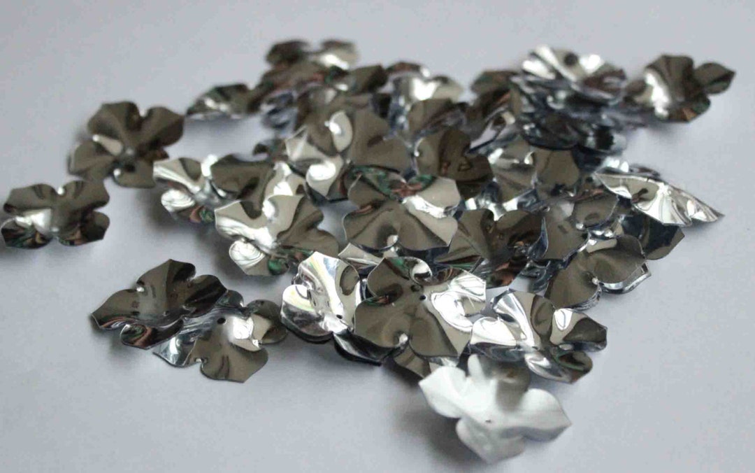 25 Pcs Shiny Silver Color Flower Sequins/kbbf509 - Etsy