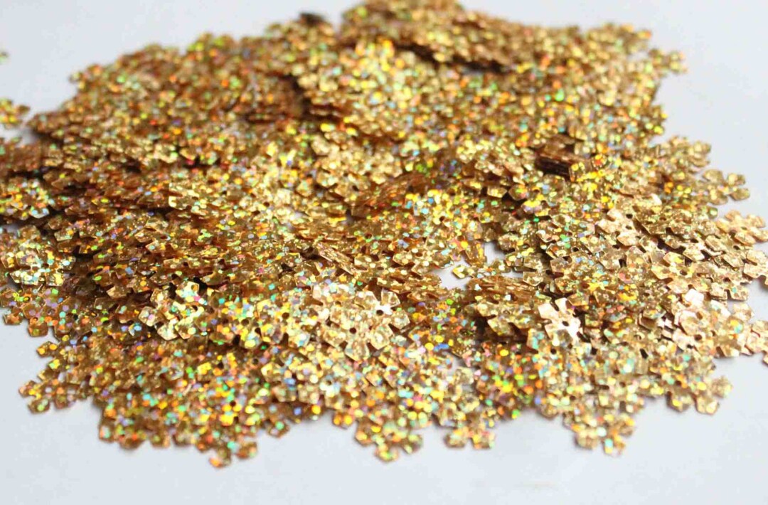 100 Rainbow Golden Metallic Color Flower Sequins/kbsf434 - Etsy