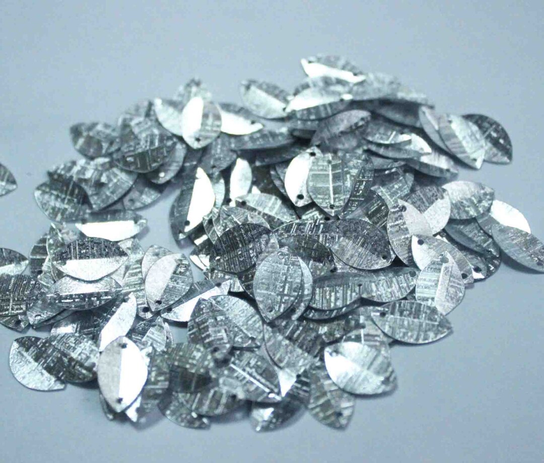 100 Metallic Silver Color Leaf Shape Sequins/kbis190 - Etsy