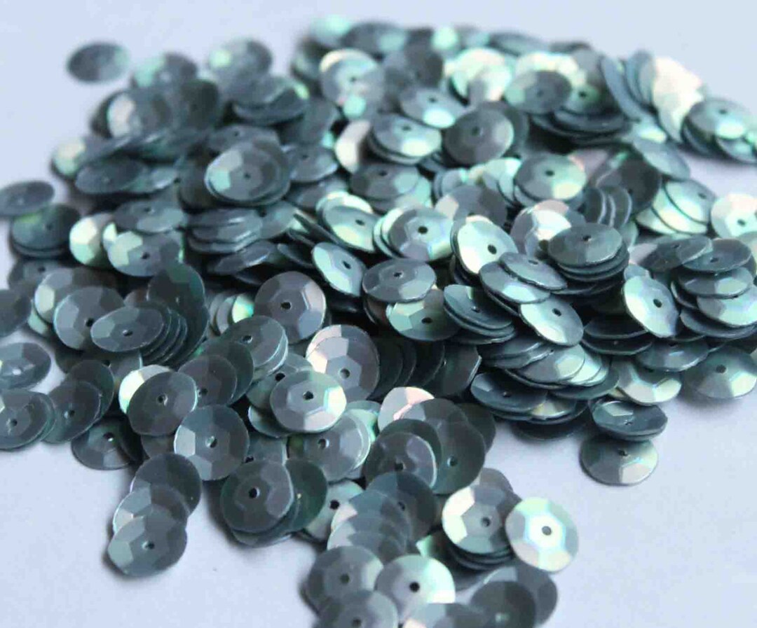 100 Metallic Dull Silver Color/ Round Sequins/rainbow Effect/ KBRS046 ...