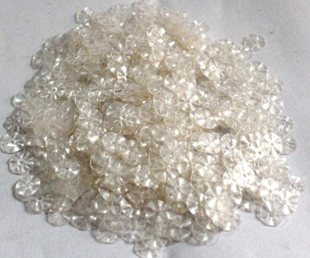 Transparent Round Shape Sequins, Crimpled Texture, Size 7mm, 100 ...