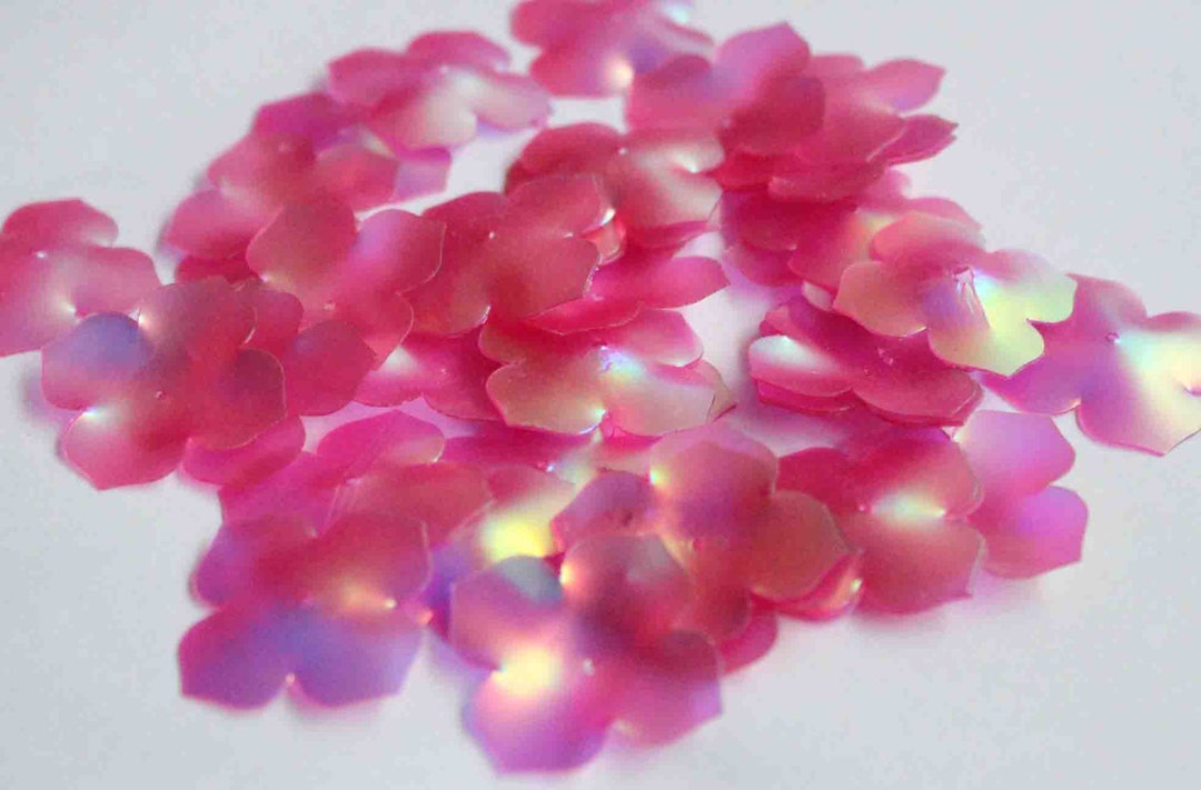 25 Pcs Shiny Pink Color Flower Sequins/kbbf478 - Etsy