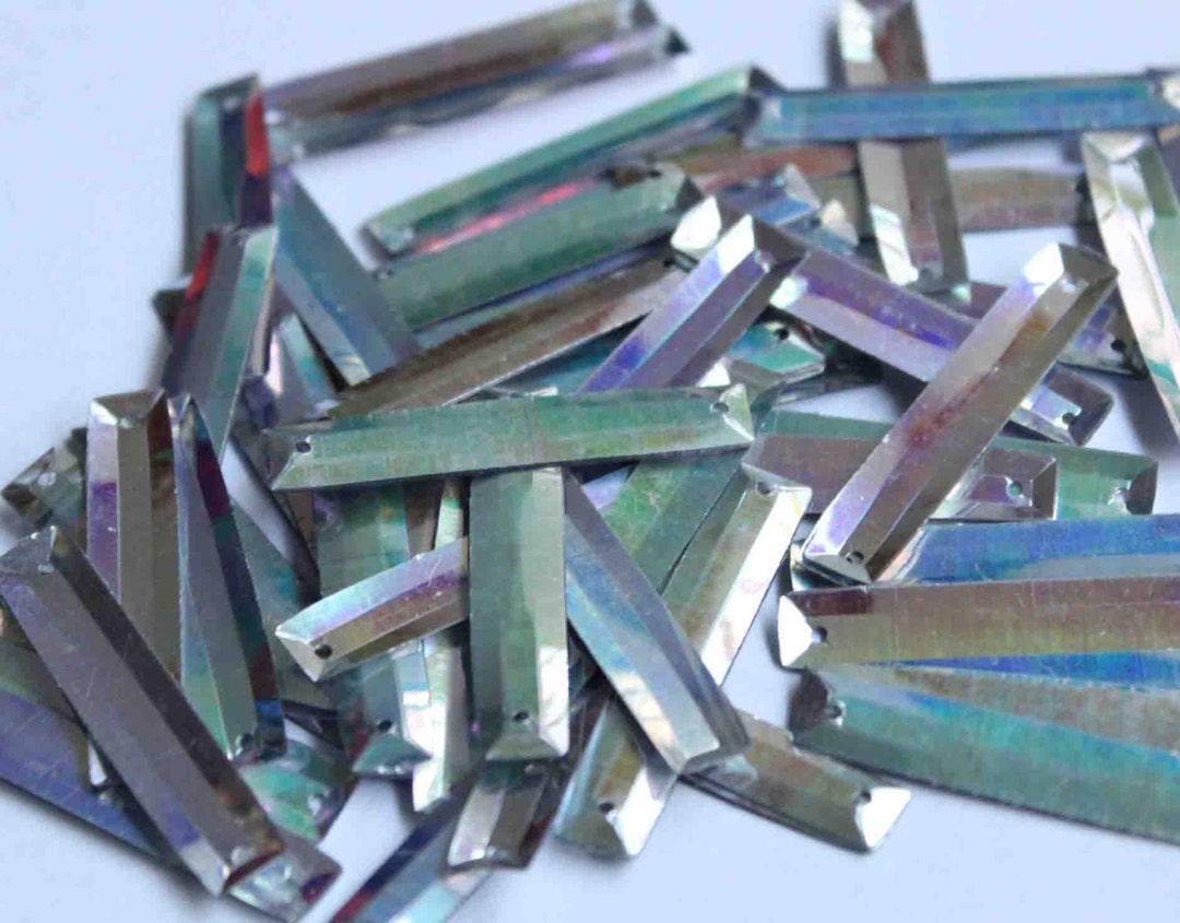 25 Rectangle Silver Sequins/kbrgs279 - Etsy