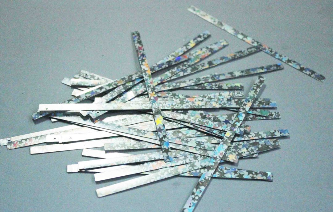 20 Metallic Silver Color /star Print / Rectangle Sequins/kbrgs289 - Etsy