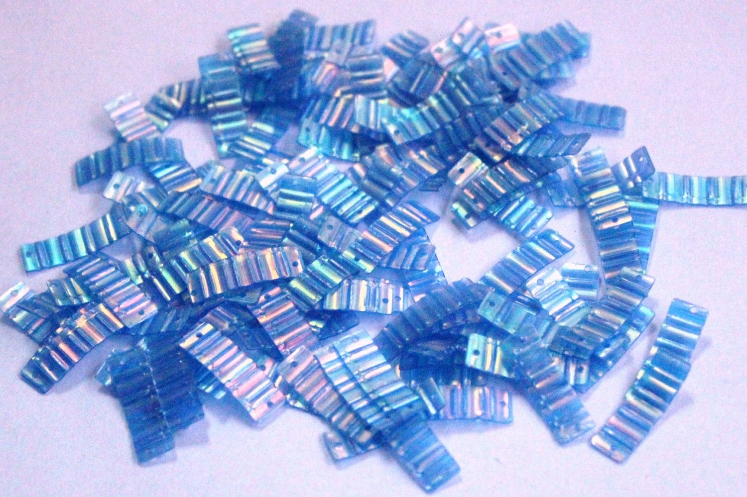 100 Blue Color /crimpled Texture / Metallic / Rectangle Sequins ...