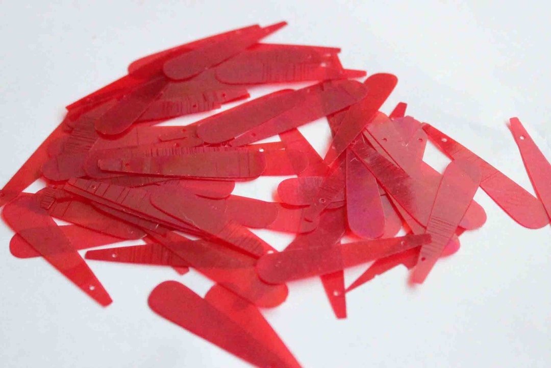25 Tear Drop Shape/ Transparent Red Color Sequins/kbos345 - Etsy