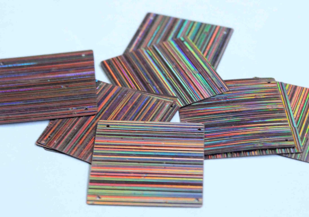 15 Metallic Rainbow Effect Square Shape/kbss242 - Etsy