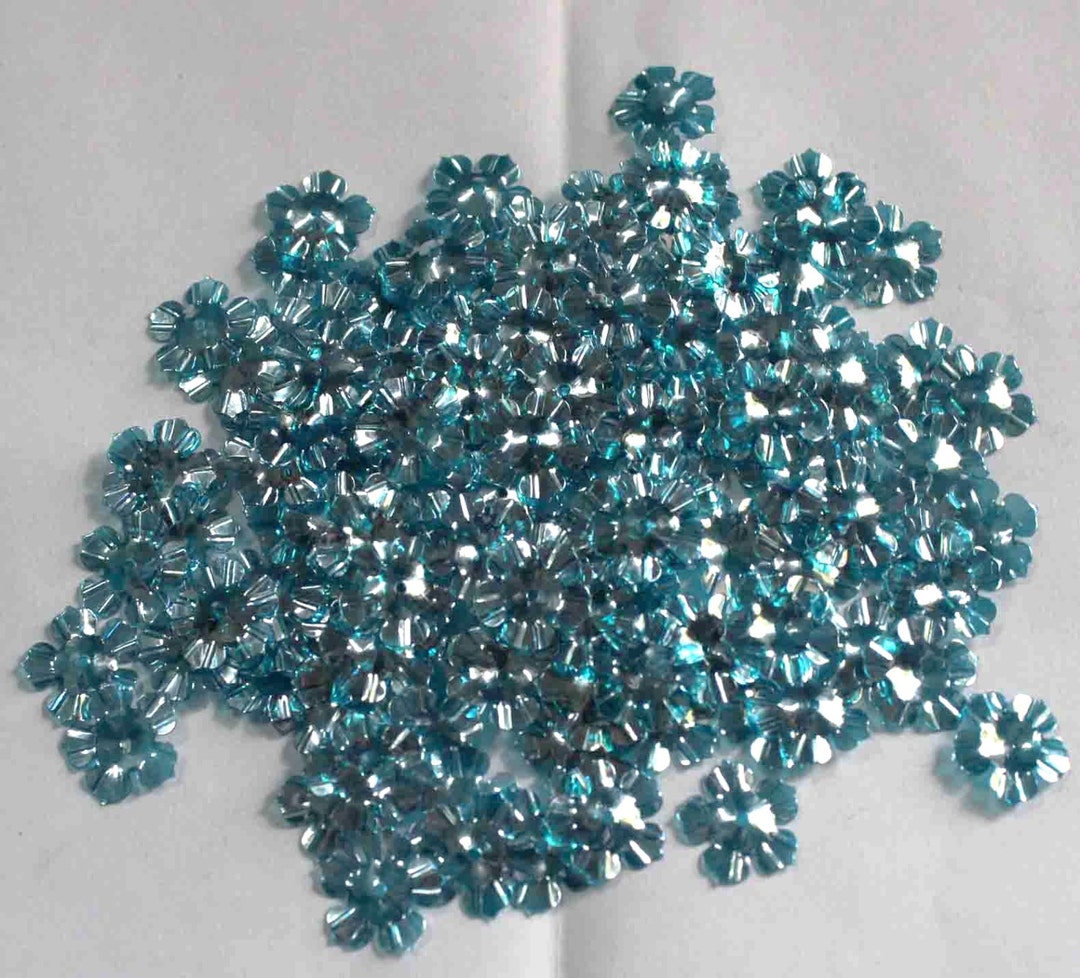 Shiny ,light Blue Color, Flower Sequins for Embroidery, Size 15mm, 5 ...