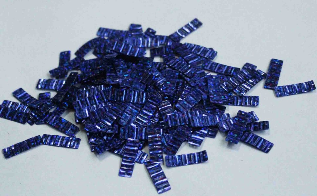 100 Bright Blue Color /crimpled Texture/metallic/ Rectangle Sequins ...