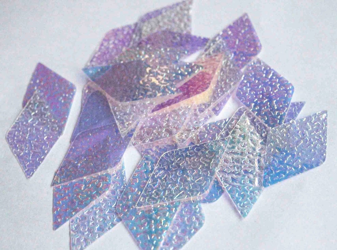 25 Metallic Polygon Diamond Shape Glitteringtextured Rainbow Effect ...