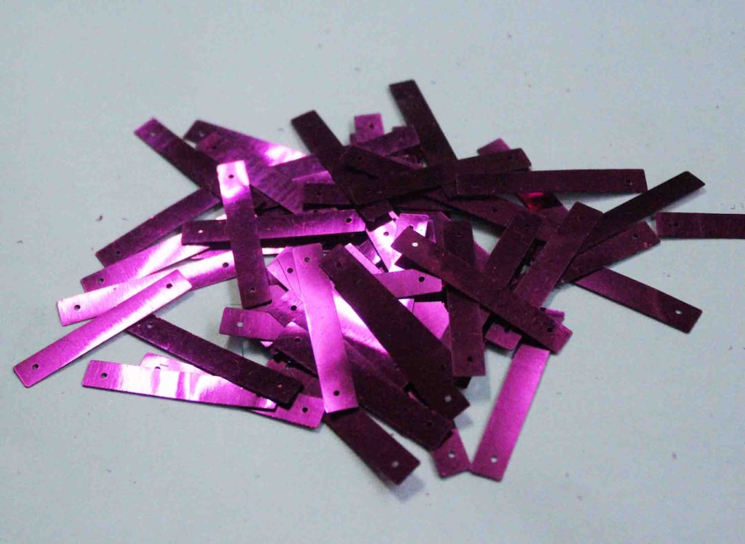 25 Metallic / Fuschia Pink Color / Rectangle Sequins/kbrgs310 - Etsy