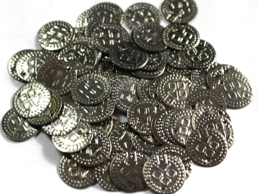 Metal (brass) Sequins in Round Shape for Jewelery Making, Antique ...