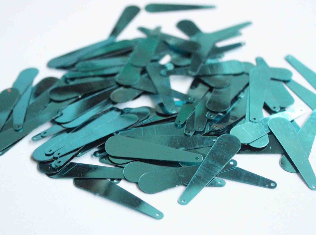 25 Tear Drop Shape/ Blue Metallic Color Sequins/kbos342 - Etsy