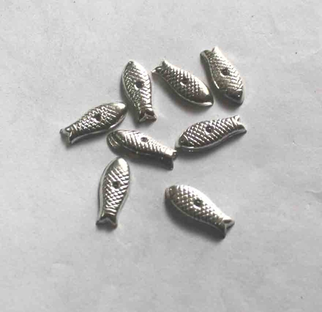 50 Silver Fish Shape Sequins/1000% Metal Base/kbms685 - Etsy
